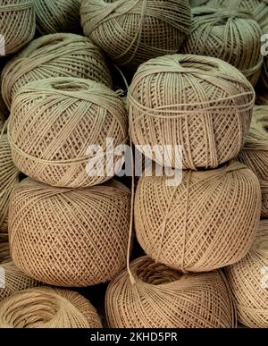 Roll of brown color linen string paper background Stock Photo - Alamy