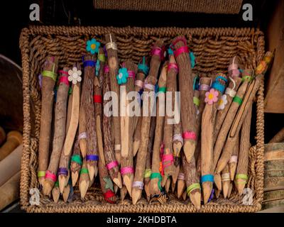 Color pencil made from real stick wood Stock Photo - Alamy