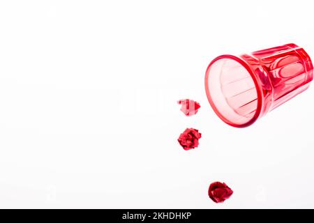 Drinking glass of red color with patterns Stock Photo - Alamy