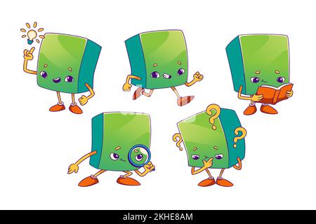 Parallelepiped math shape character, geometric figure personage for ...