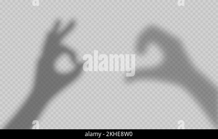 Set of realistic hand shadows png isolated on transparent background ...