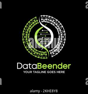 Simple and unique DNA sign with art tech motif around template image ...