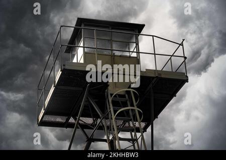 steel watchtower with ladder Stock Photo - Alamy