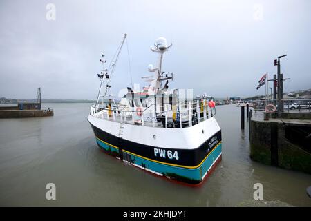 Padstow Cornwall UK 11 22 2022 Fishing Boat Amber Mabell Stock Photo ...