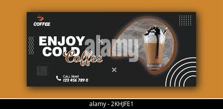 Banner Fully Editable Template For Cold Coffee Stock Vector Image & Art ...
