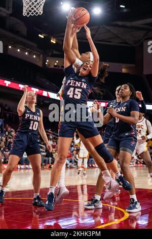 USC Trojans guard Kayla Padilla (45) shoots over Texas A&M-CC Islanders ...