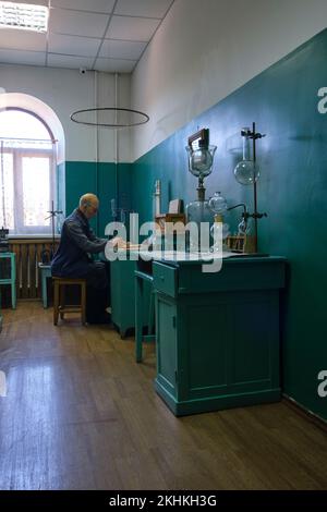 A recreation of a typical science experiment research laboratory at the ...