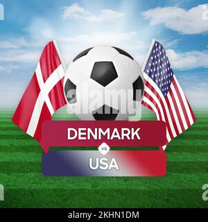 Denmark vs USA national teams soccer football match competition concept ...