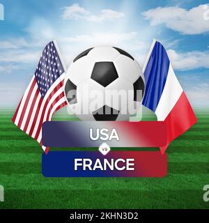 USA vs France national teams soccer football match competition concept ...