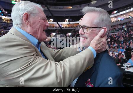 Sports Broadcaster Joe Buck, center, Natalie Buck, left and Trudy Buck ...