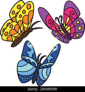 Spring Butterflies Cartoon Colored Clipart Stock Vector Image & Art - Alamy