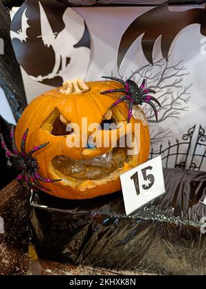 Halloween pumpkins terrifying pumpkin contest with carved faces and ...