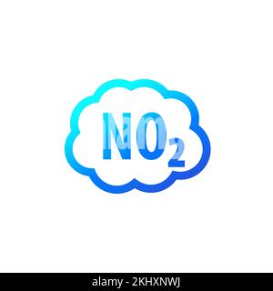 Nitrogen dioxide (NO2) air pollution molecule. Free radical compound ...