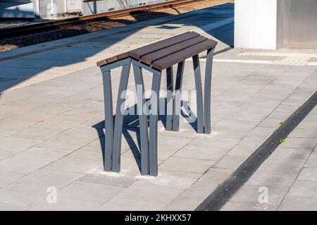 Double leaning bench or leaning stand or lean bar (no established name ...