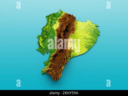 Ecuador, Relief Map Stock Photo - Alamy