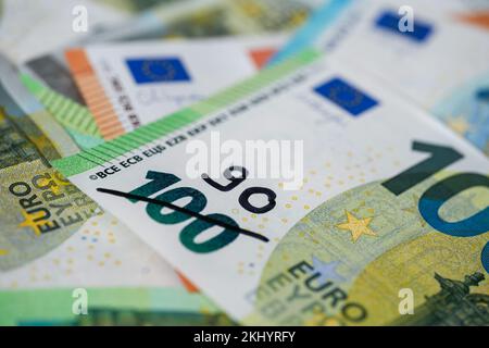 A closeup shot of the Euro currency, depreciation concept Stock Photo ...
