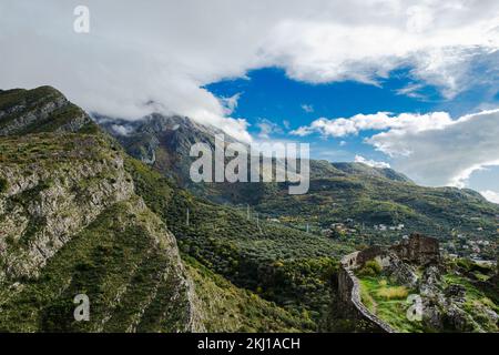 A beautiful cloudy sky covers the top of the Balkan mountains Stock ...