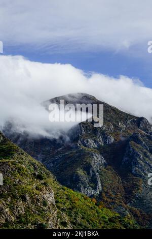 A beautiful cloudy sky covers the top of the Balkan mountains Stock ...