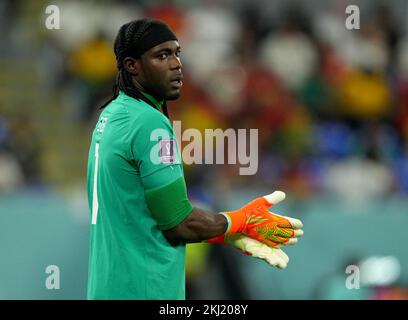 Ghana goalkeeper Lawrence Ati-Zigi (top) grabs the ball over Panama's ...