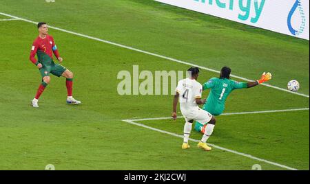 Portugal's Cristiano Ronaldo has a goal ruled out for offside during ...
