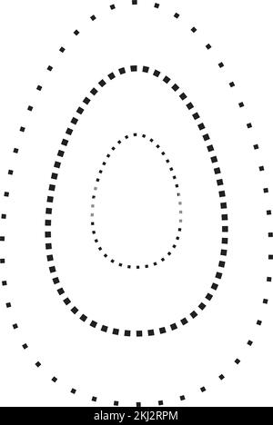 Tracing oval shape symbol, dashed and dotted broken line element for ...