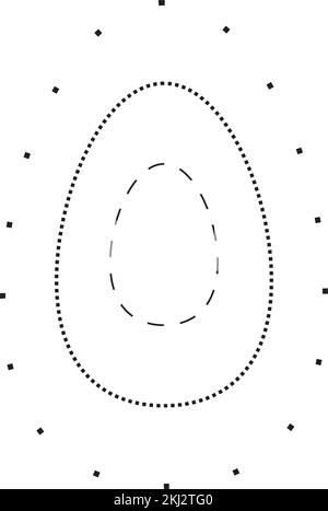 Tracing oval shape symbol, dashed and dotted broken line element for ...