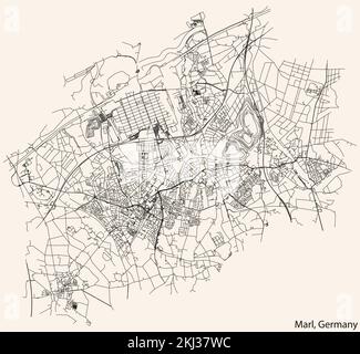 Street roads map of MARL, GERMANY Stock Vector Image & Art - Alamy
