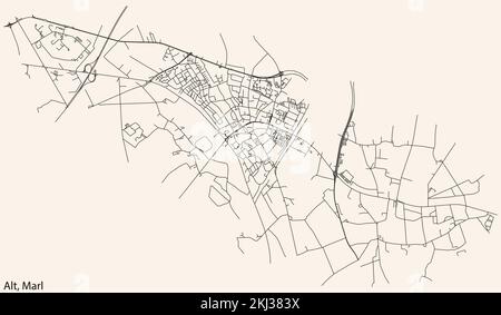 Street roads map of the ALT-MARL MUNICIPALITY, MARL Stock Vector Image ...