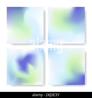 Gradient Fluid Poster Set Vector. Minimal Wallpaper. Abstract Wave ...