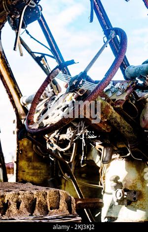 Junk yard full of old farm equipment Stock Photo - Alamy