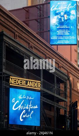 David T. Nederlander Theatre with the "A Christmas Carol" Marquee, NYC ...