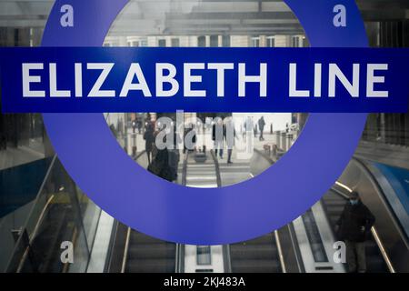 London- November 2022: Elizabeth Line Southall station sign on platform ...