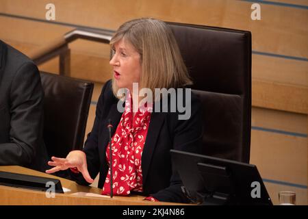Alison Johnstone, Presiding Officer of the Scottish Parliament, front ...