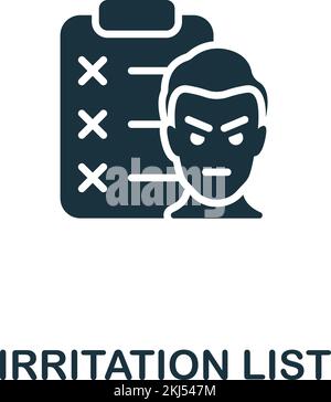 Irritation List icon. Monochrome simple Time Management icon for ...