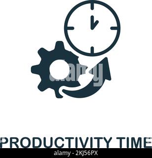 Productivity Time icon. Monochrome simple Time Management icon for ...