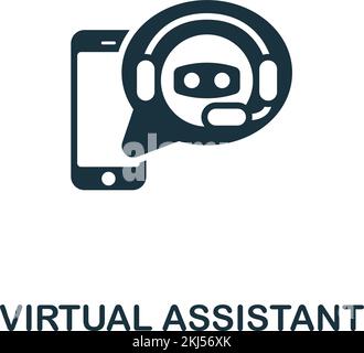 Virtual Assistant icon. Monochrome simple Virtual Assistant icon for ...