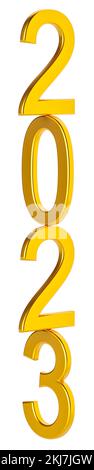 2023 celebration gold - 3D rendering text on grey background Stock ...