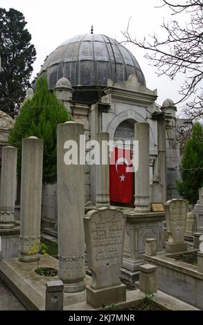 Osman Pasha mosque with its stone minaret standing tall under a blue ...