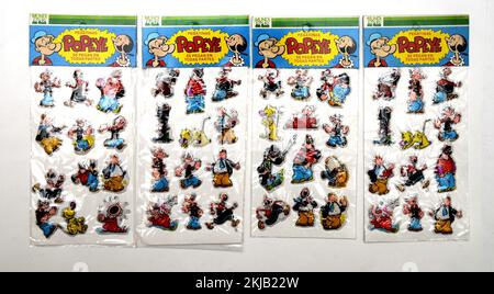 Vintage Popeye's stickers folder Stock Photo - Alamy