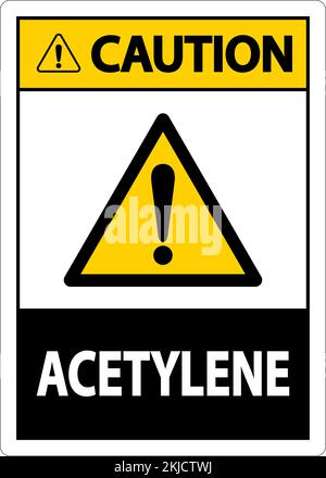 Caution Acetylene Sign On White Background Stock Vector Image & Art - Alamy