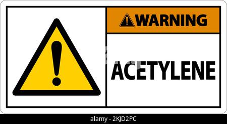 Acetylene warning sign. Chemical safety signs and symbols Stock Vector ...