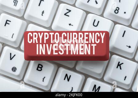 Text sign showing Crypto Currency Investment, Business idea Trading of ...
