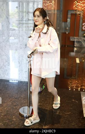 Chinese actress Zhao Yingzi appeared at a hotel in Changsha City, south ...