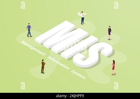 mis management information system concept with icon set with big word ...