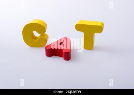 The word CAT written with colorful letter blocks Stock Photo - Alamy