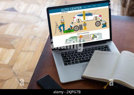 Auto shop staff worker overhaul gear engine broken car. Mechanic man ...