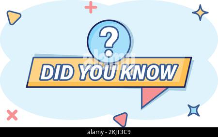 Did you know icon in comic style. Banner with frame and bulb cartoon ...