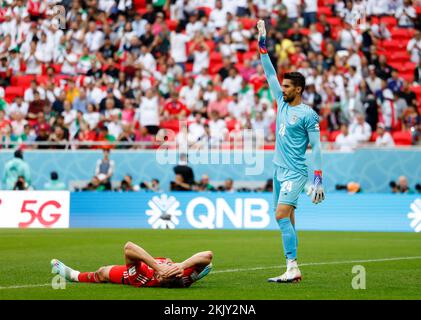 Iran goalkeeper Hossein Hosseini during the FIFA World Cup Group B ...