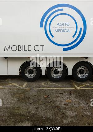 An Agito Mobile CT Scanner outside Queen Mary's Hospital, Roehampton ...