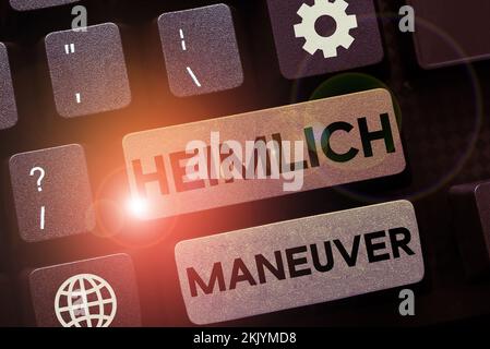 Conceptual display Heimlich Maneuver, Word Written on application of ...